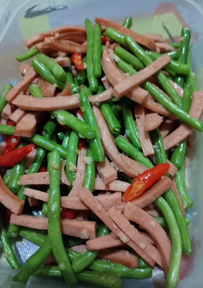 Resep Tumis Baby buncis dan sosis makasakan simple sehat oleh Dian ...