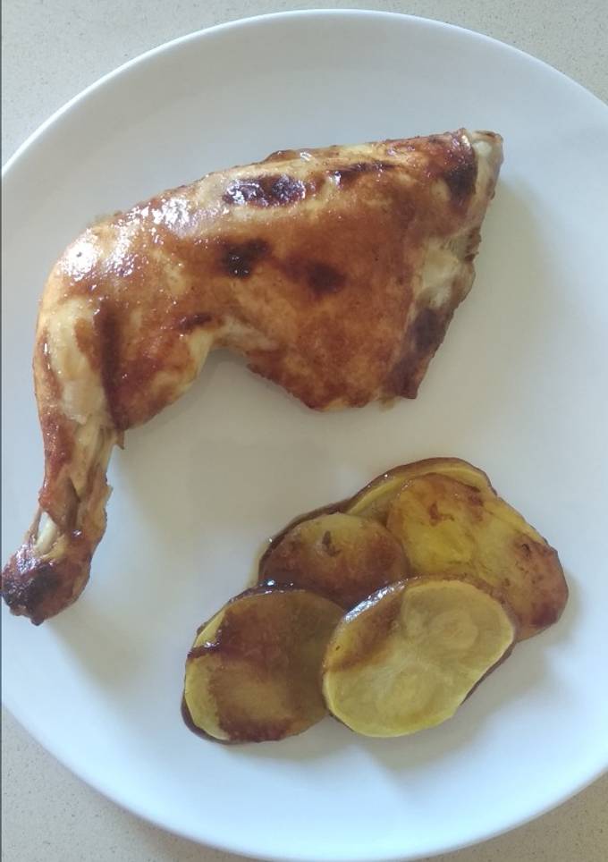 Pollo asado con salsa bbq Receta de Sara 🌼- Cookpad