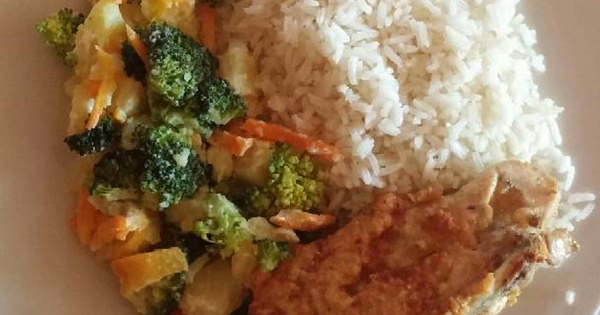 Pollo Apanado con ensalada de brócoli Receta de David Mariño- Cookpad