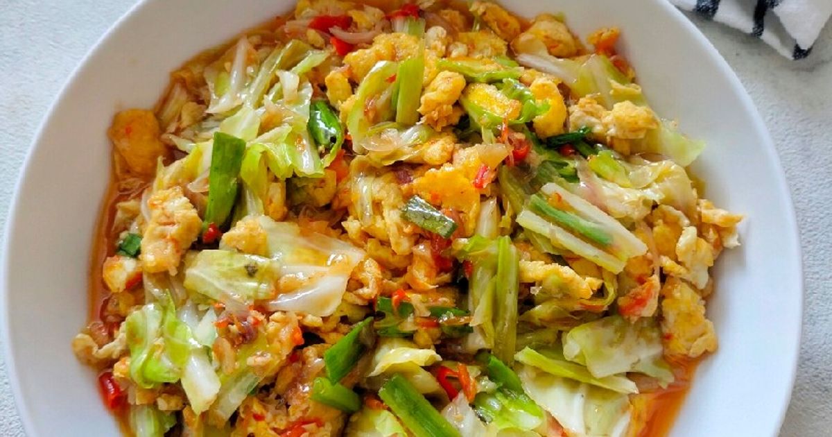 Resep tumis kol telur pedes rumahan enak dan mudah - Cookpad
