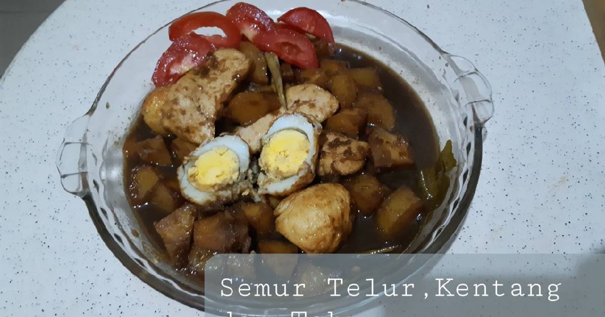 Resep Semur Telur, Kentang dan Tahu oleh Gweny Rahayu - Cookpad