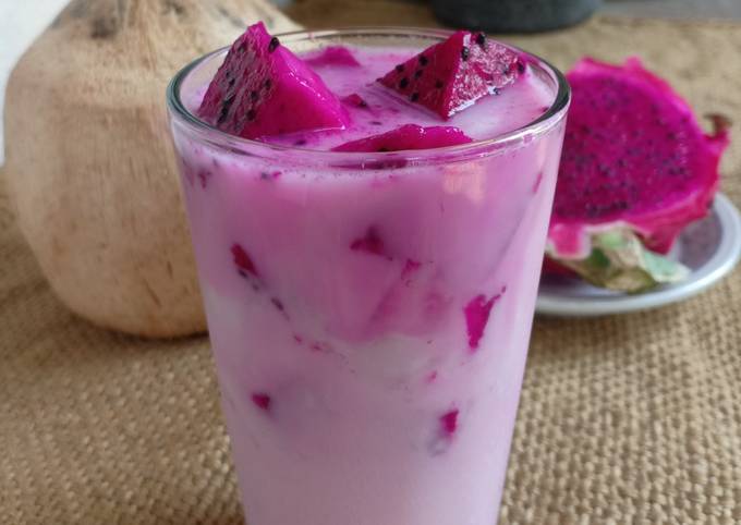 Resep Es Degan Buah Naga oleh 🌷Yulie Yuda Gunawan🌷 - Cookpad