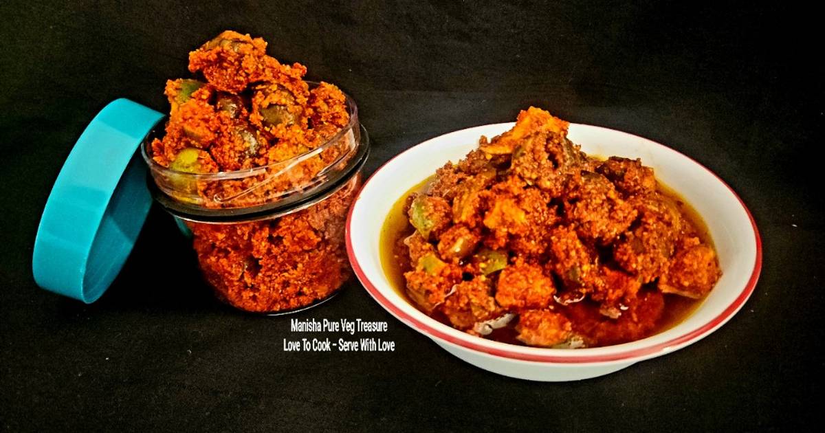 Raw Mango Gumberry Pickle - Gunda Keri Athanu - (Gujarati Style) Recipe ...