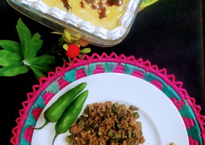 Bhindi qeema with chapati and coffee lufay😍😍😍 Recipe by Sheenay Khan ...
