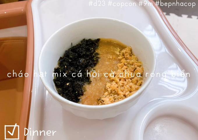 Cách Làm Món Cháo cá hồi cà chua 🍅 rong biển của Bếp nhà Cọp - Cookpad