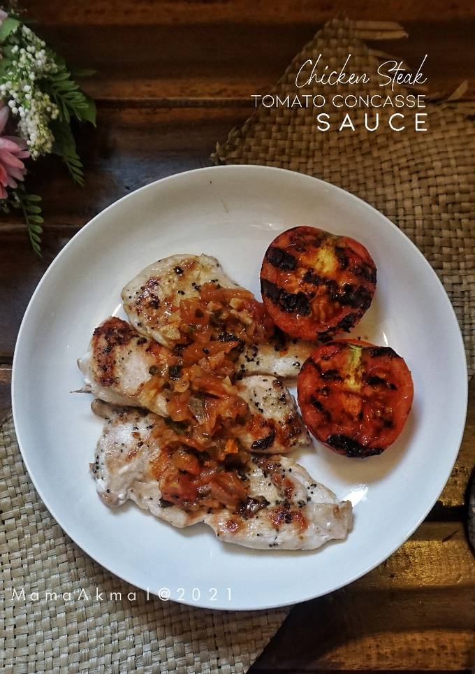 Resep Chicken Steak Tomato Concasse Sauce (Eat Clean Menu) oleh 👩‍🍳 ...