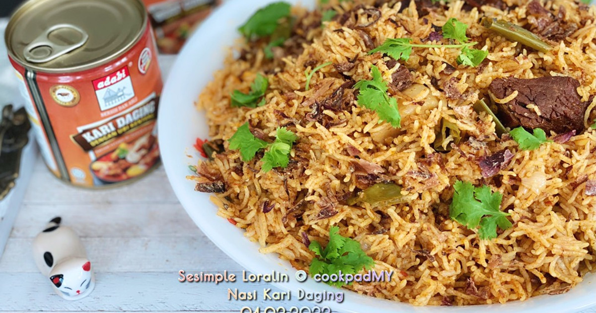 Resipi Nasi Kari Daging Adabi Dalam Tin Sesimple oleh Sesimple Loralin ...