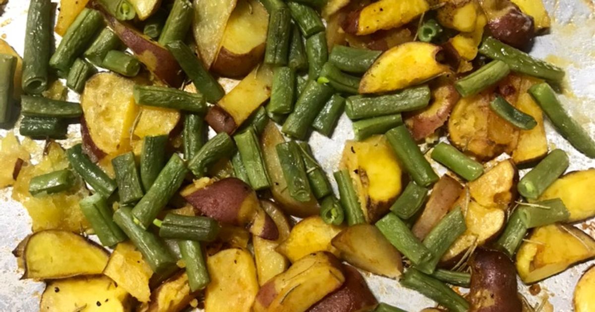 Papas Con Vainitas Al Horno Receta de Amaru Maeda- Cookpad