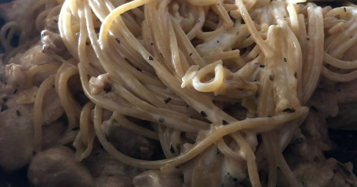 Spaghetti Integral con pollo y crema suave de queso Philadelphia Receta ...