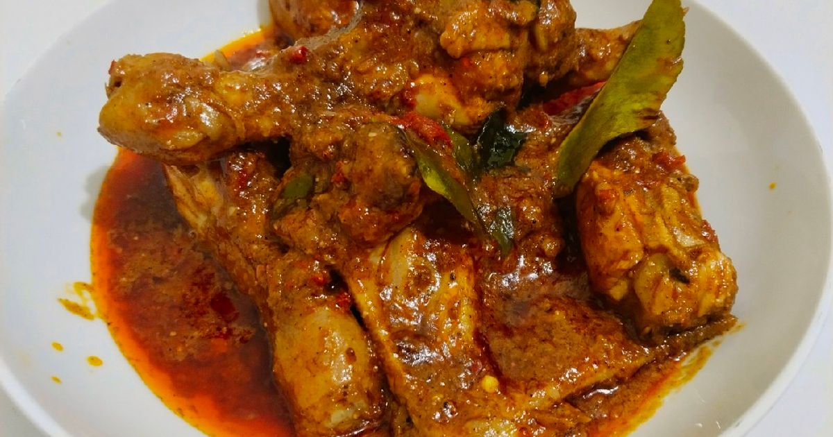 Resep rendang ayam bumbu instan setengah kg rumahan enak dan mudah ...