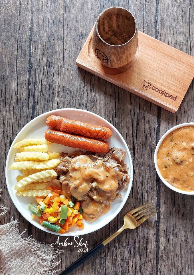 Resep Beef Slices Grill Mushroom Sauce oleh ambarshaf - Cookpad