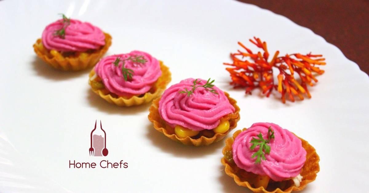 Corn Canapés with Pink frost Recipe by Shaheen Mustafa - Cookpad