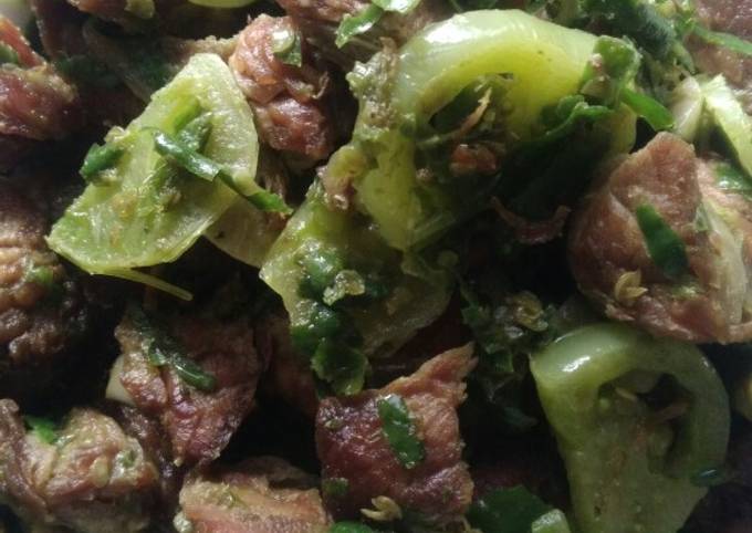 Resep Daging Cabe Ijo oleh Imti Hadiyanti - Cookpad