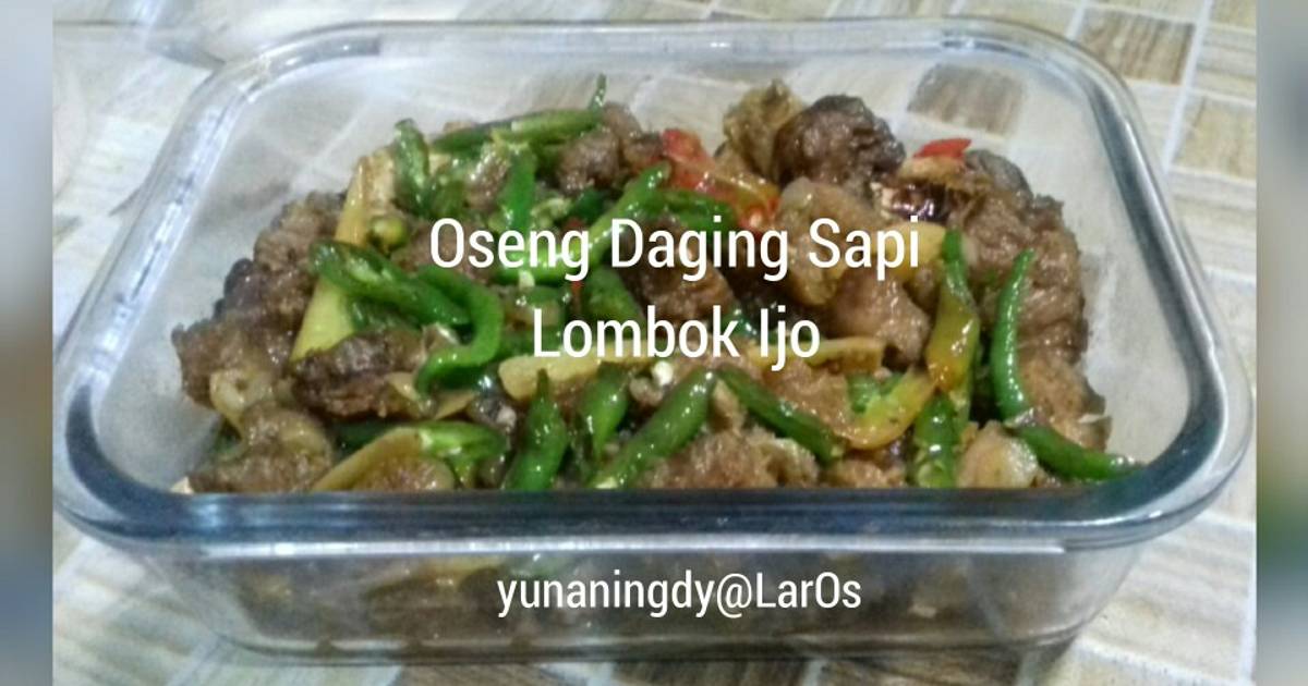 Resep Oseng daging sapi lombok ijo oleh yunaningdy@LarOs - Cookpad