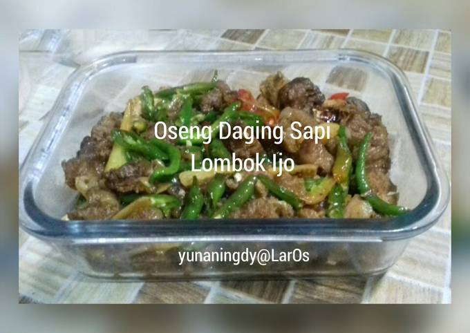 Resep Oseng daging sapi lombok ijo oleh yunaningdy@LarOs - Cookpad