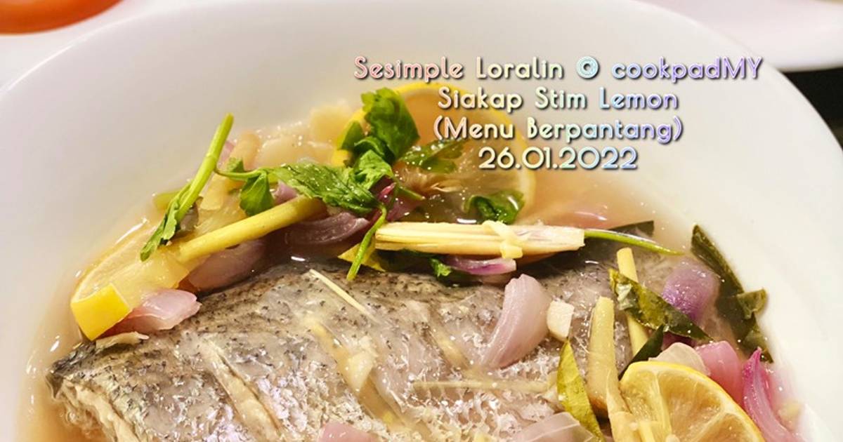 Resipi Menu Berpantang: Siakap Stim Lemon oleh Sesimple Loralin - Cookpad