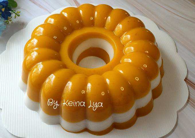 Resep Puding Labu Kuning Lapis Santan oleh Keina Lya - Cookpad