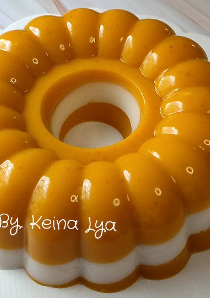 Resep Puding Labu Kuning Lapis Santan oleh Keina Lya - Cookpad