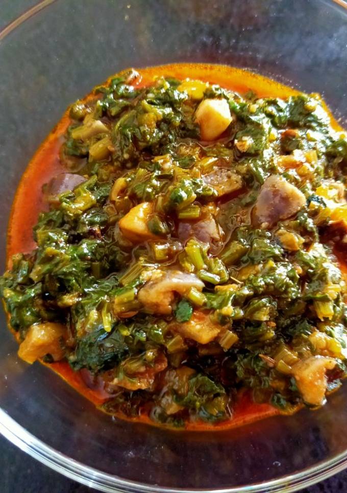 Spinach and Brinjal Subzi Recipe by Darshana Patel - Cookpad