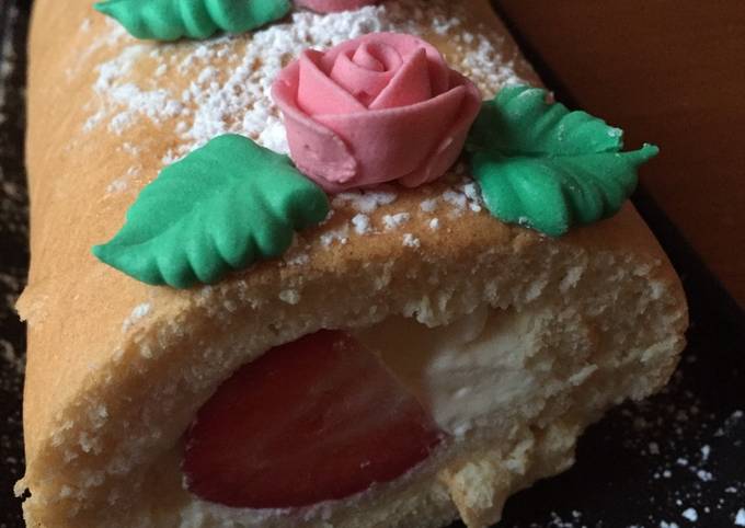 Rollo suizo de frutas Receta de Sachi- Cookpad