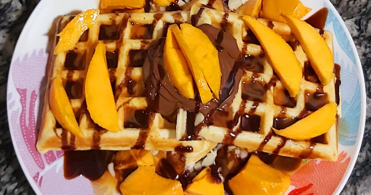 Mango Choco Waffles Recipe By Nafeesa Mustafa