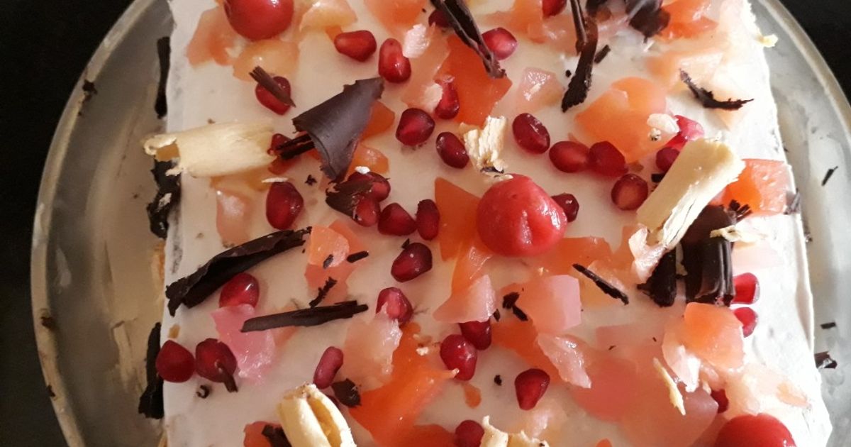 Mix Fruit Pineapple Cake Recipe by Ekta R saboo cooking classes - Cookpad