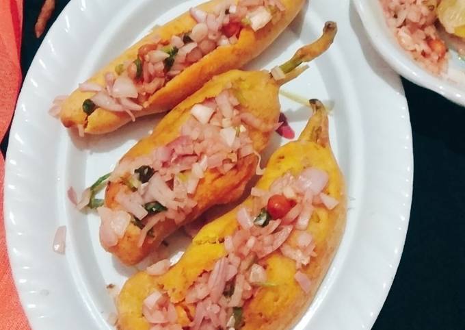 Stuffed Mirchi Bajji || Andhra style Mirchi Bajji Recipe by ...