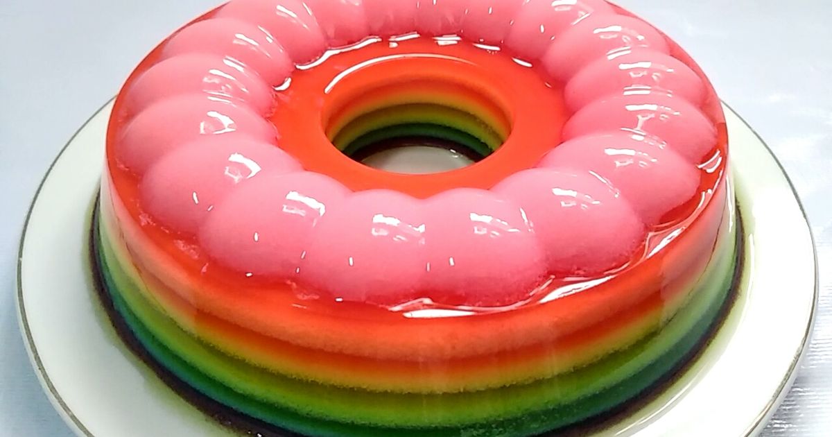 Resep Rainbow Pudding|Puding Pelangi Dengan Vla Susu oleh Uli's Kitchen ...