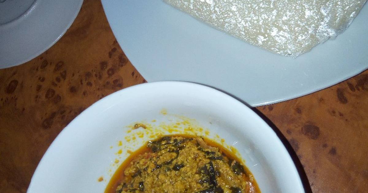 Semo with bitter leaf soup Recipe by Yar Mama - Cookpad