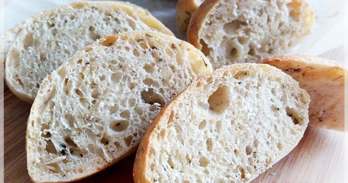Italian Herb Savory Bread (No Knead, Sugar Free, Oil Free, Cold ...