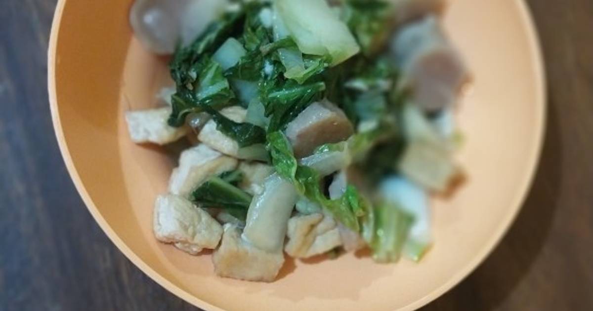 Resep Tumis sawi putih bakso Dan tahu oleh adinda purnama - Cookpad