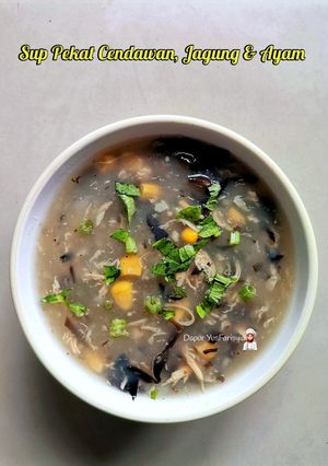 Resipi Sup Pekat Cendawan, Jagung Dan Ayam oleh Dapur Yusfarisyia - Cookpad