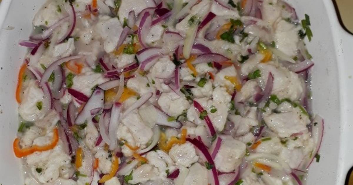 Ceviche rápido y fácil de pescado blanco Receta de Jenny_Ccs- Cookpad
