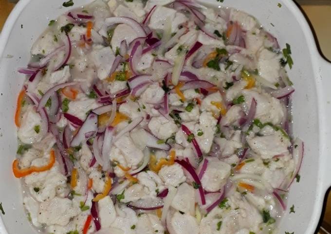 Ceviche rápido y fácil de pescado blanco Receta de Jenny_Ccs- Cookpad
