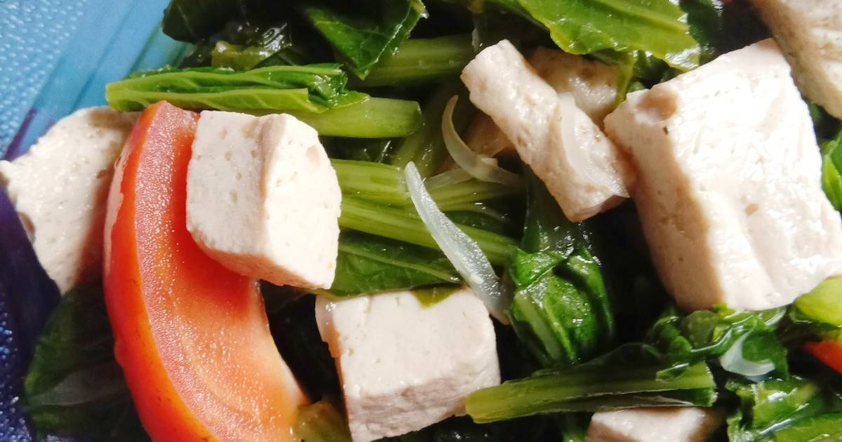 Resep Sawi Hijau Tumis Tahu oleh Rins Apriana - Cookpad