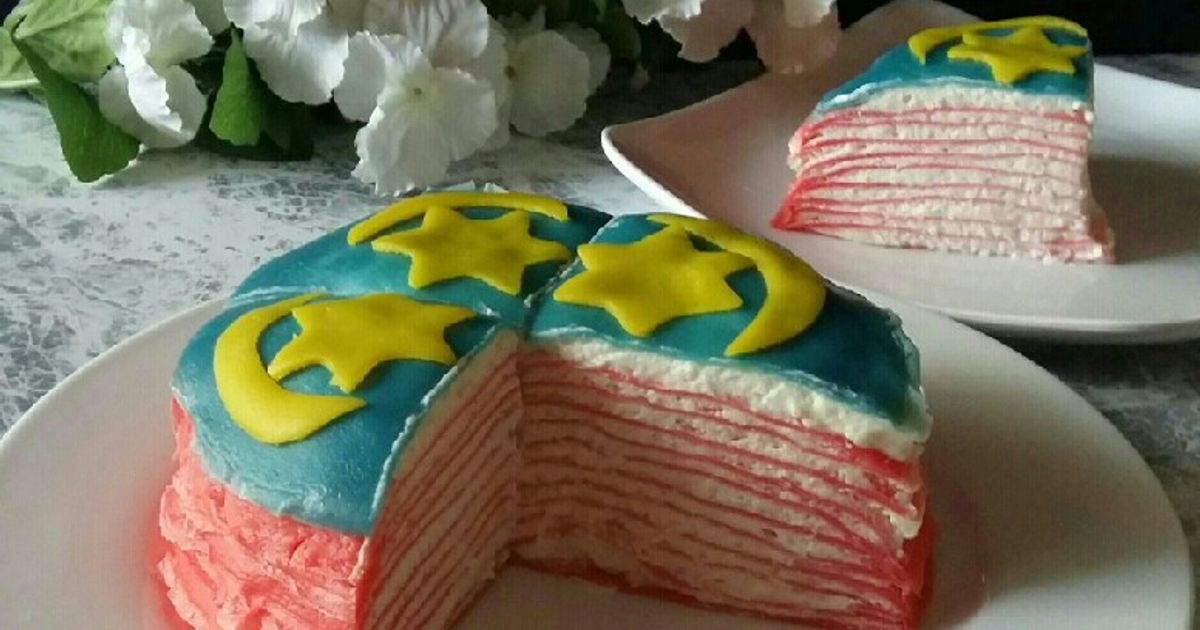 Resipi Merdeka Mille Crepe Cake #Chef Zam oleh Eka Zahra - Cookpad