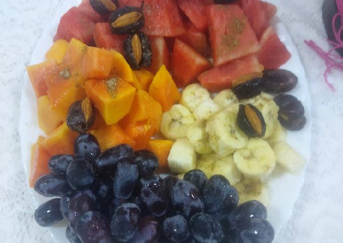 Fruit chaat platter Recipe by Nargis shaikh Shaukat - Cookpad
