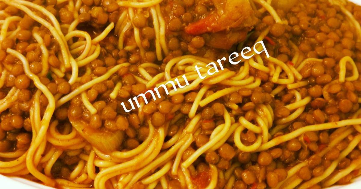 Jollof din taliya da adas (lentil) girki daga ummu tareeq - Cookpad