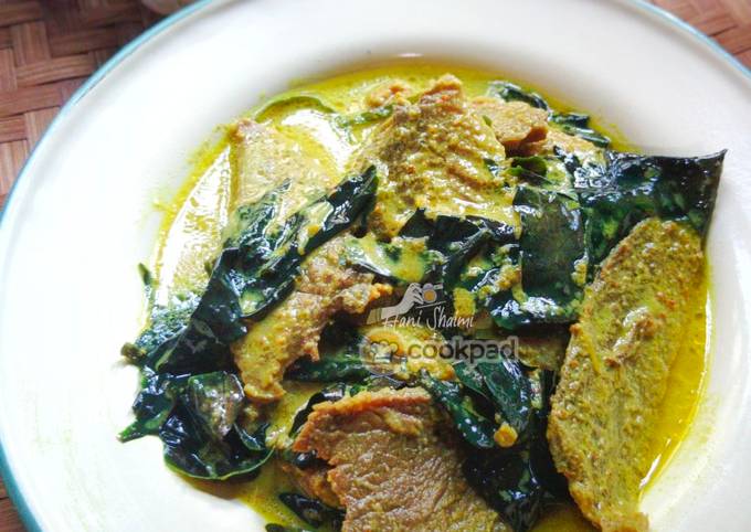 Resipi 1:4:23 - Daging masak lemak bersama daun puding belacan oleh ...