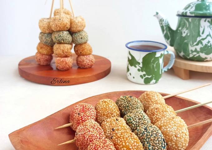 Resep Sate Onde-Onde Rainbow oleh Erlina - Cookpad