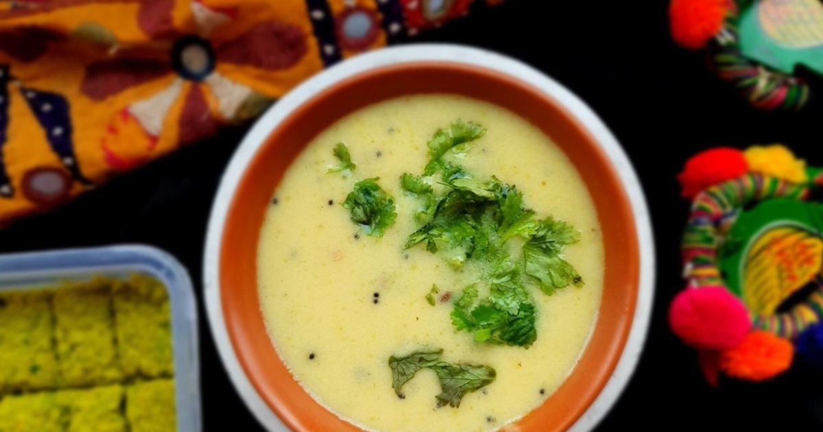 Gujarati Kadhi With Special Masala Paste (South Gujarat Special) Recipe ...