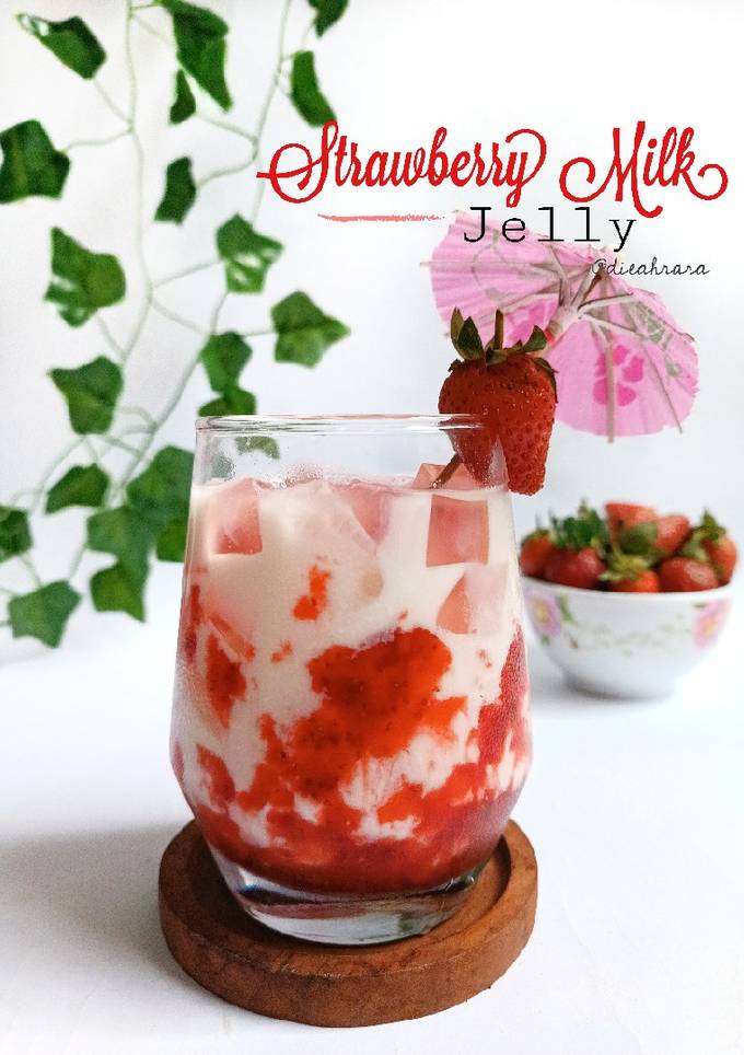 Resep Strawberry Milk Jelly 🍹 oleh Dieah Rara - Cookpad