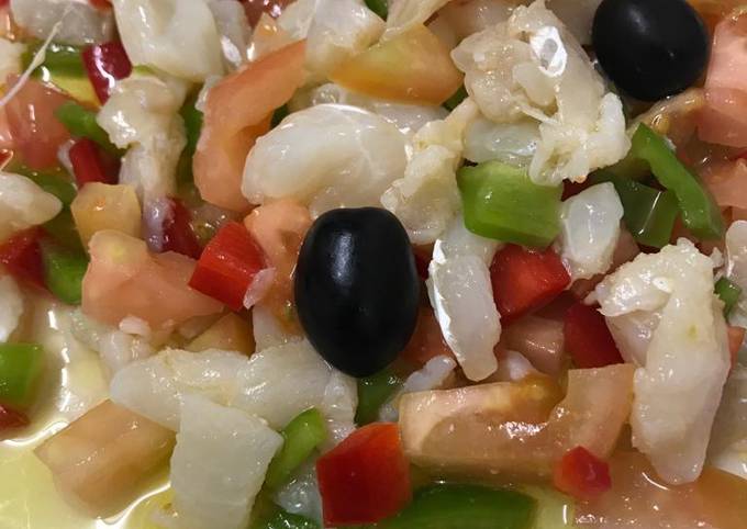 Esqueixada de Bacalao Receta de mi casa mi tiempo- Cookpad