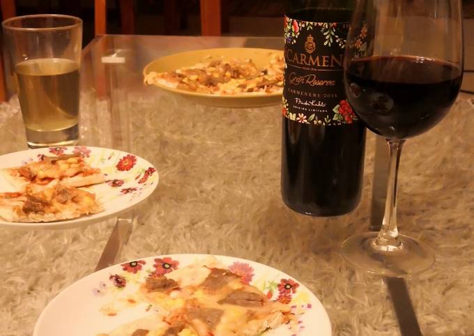 Pizza fácil de carne y choclo con cebolla Receta de sofia ds- Cookpad