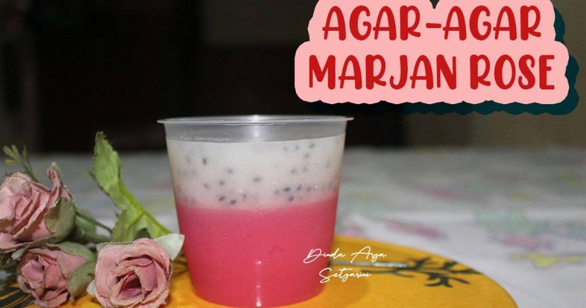 Resep Agar Agar Sirup Marjan Rose Mawar Biji Selasih oleh Cooking With ...
