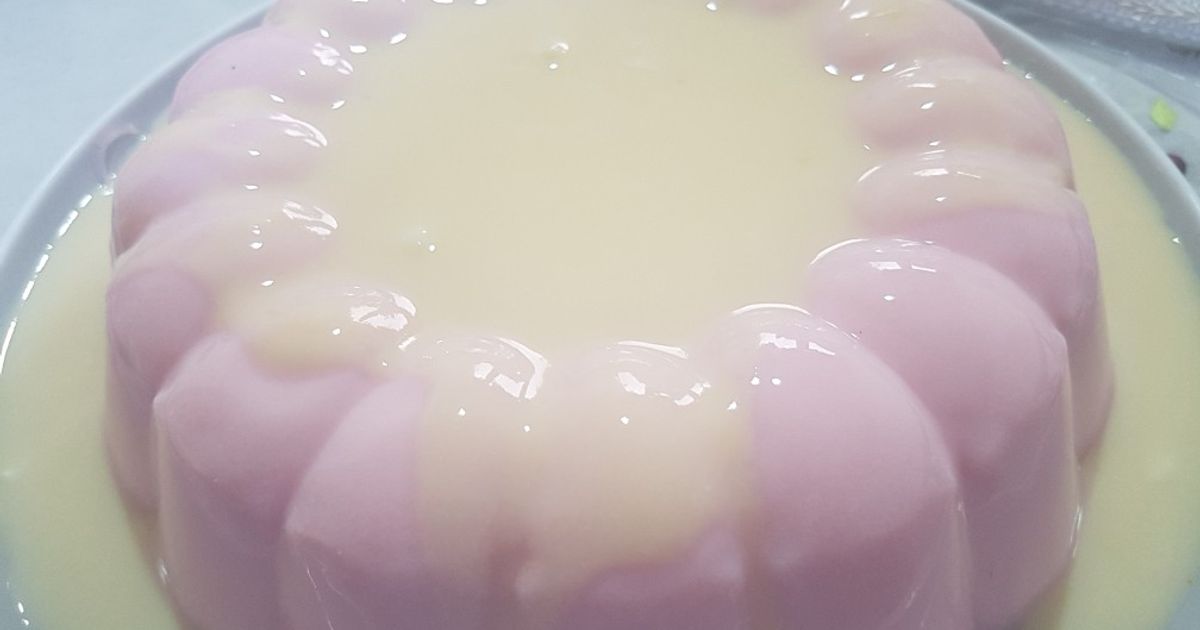 Resep Pudding Susu Strawberry Vla Vanilla #Pr Recook Agar Lebih Jeli ...