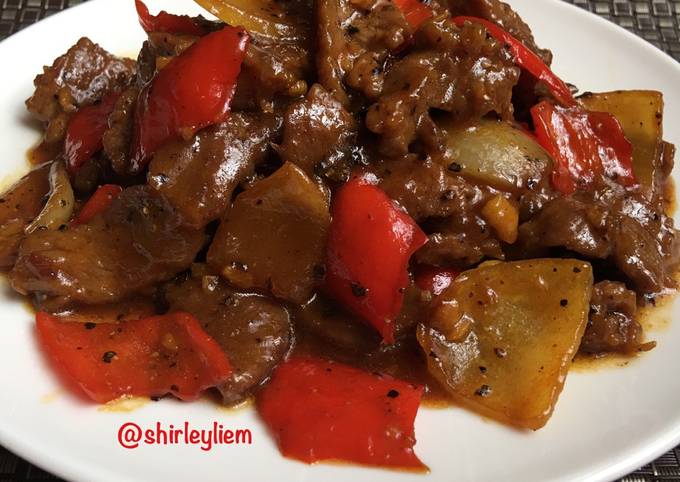 Resep Black Pepper Beef Aka Sapi Lada Hitam👌🏻 Oleh Shirley Cookpad