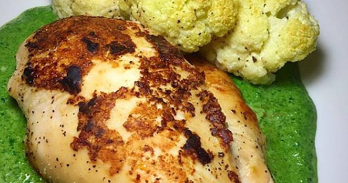 Coliflor con crema de pollo - 90 recetas caseras- Cookpad