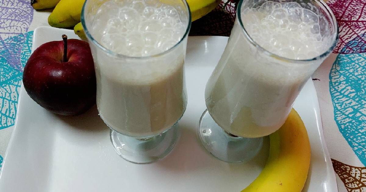 Banana🍌 n Apple🍎 MilkShake Recipe by Naila Asif - Cookpad