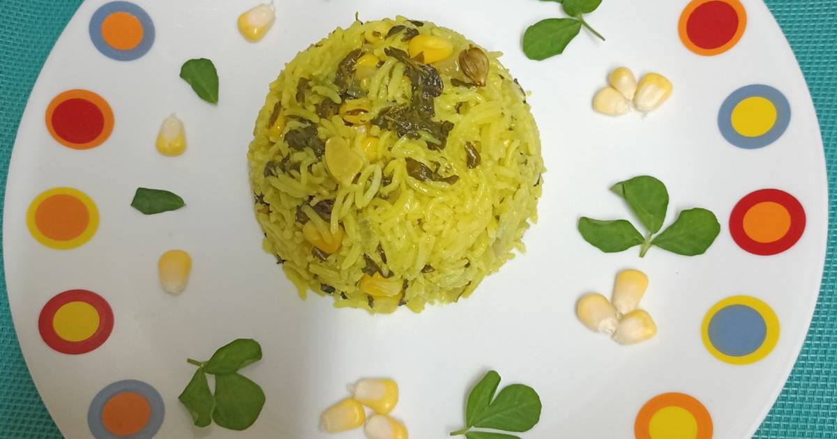 Methi Corn Pulao In A Pressure Cooker Recipe by Bina Samir Telivala ...